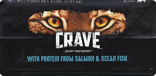 CRAVE Grain Free Adult High Protein Natural Dry Cat Food with Protein from Salmon & Ocean Fish 4 lb