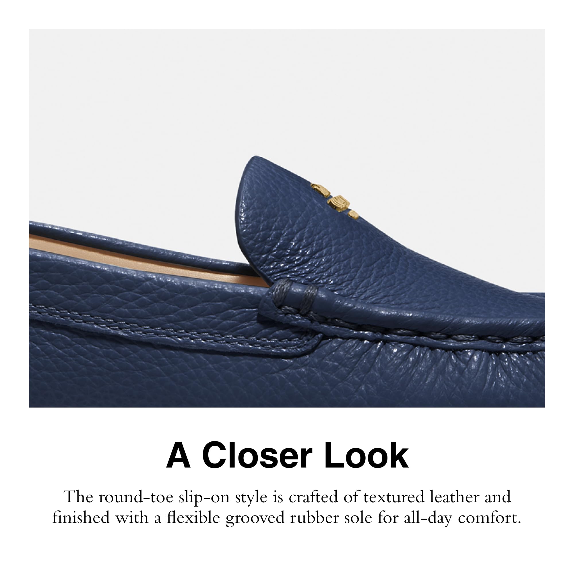COACH Women's Flats Marley Driver, Color True Navy, Size 6