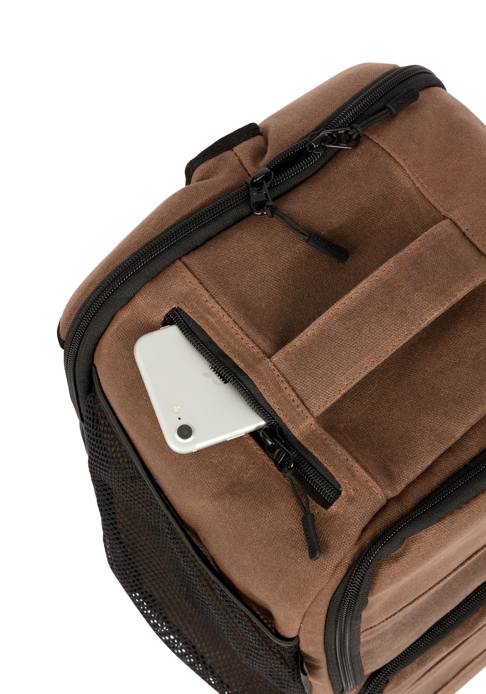 EDC Meal Prep Backpack by Evolutionize - Full Meal Management System - Holds 6 Meals - Includes Portion Control Meal Prep Containers + Ice Pack (Backpack - 6 Meal, Brown (Waxed Canvas))