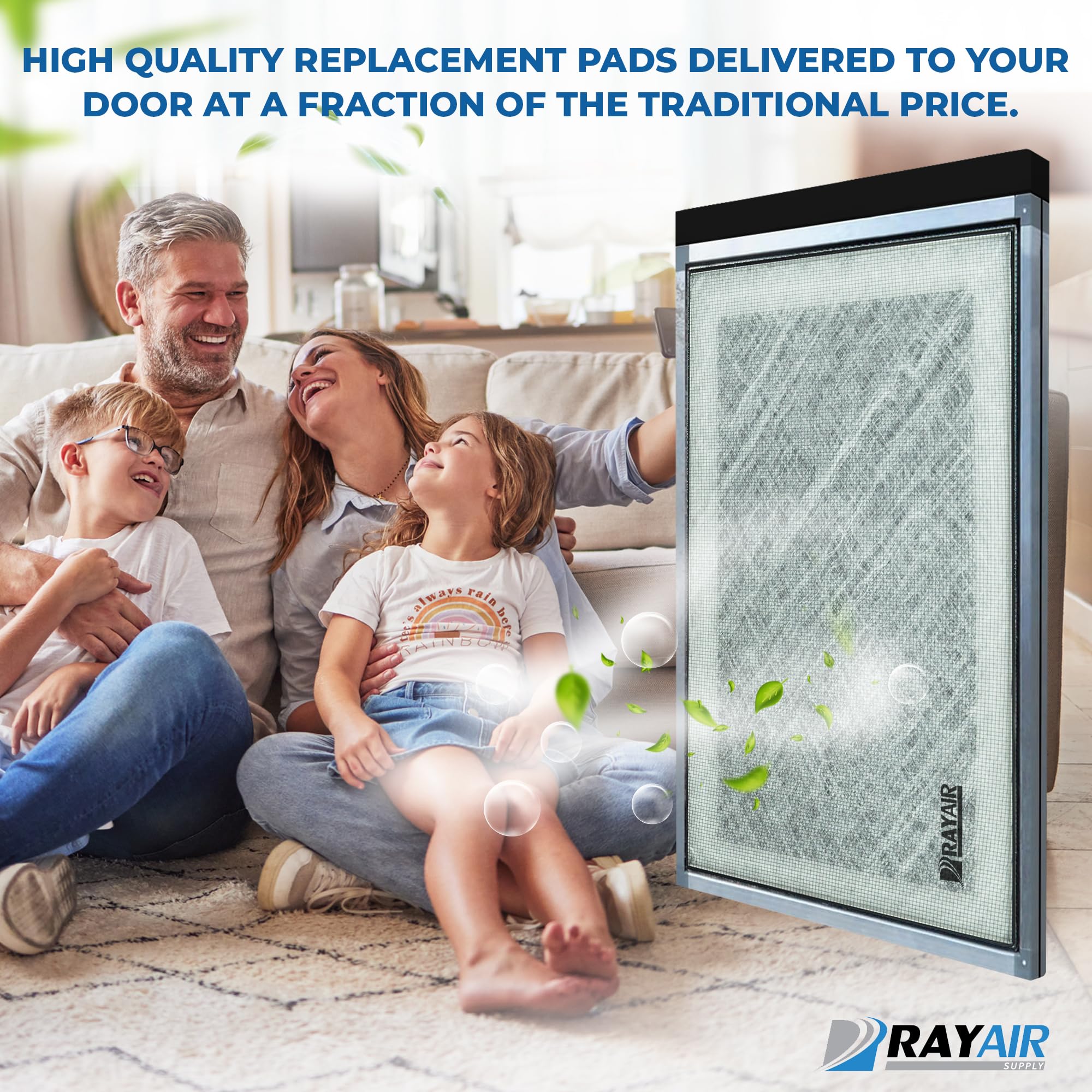 RAYAIR SUPPLY 22x25 Replacement Filter Pads Compatible with Dynamic Air Cleaner 22 x 25 Refills (3 Pack) White