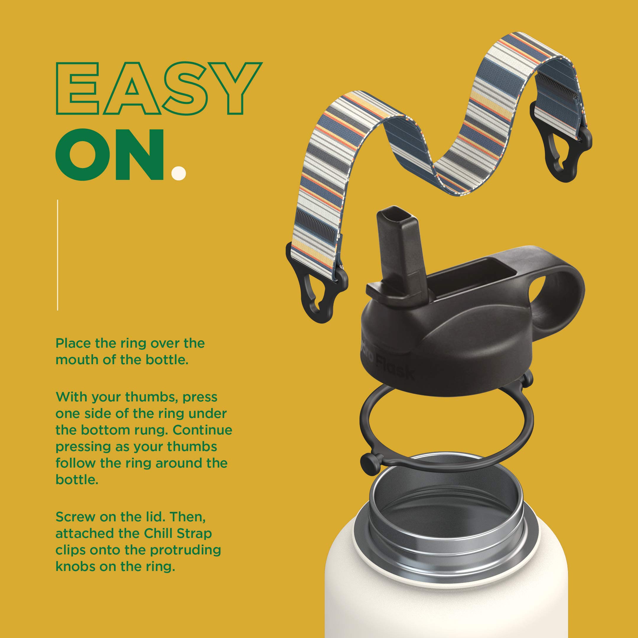 Chill. Water Bottle Holder with Strap, Boulder