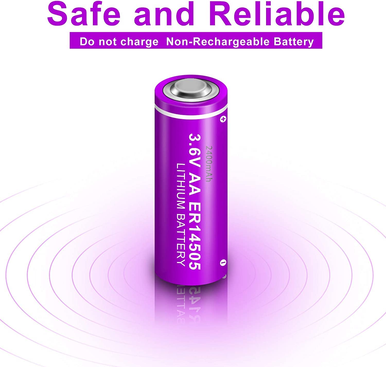ER14505 Batteries 2 Pack, 3.6V Lthium Battery 2400mAh AA 3.6V ER14505 Battery Non-Rechargeable AA Size Battery Single-Use Battery for Water Electricity Meter Security Alarm System Sensors