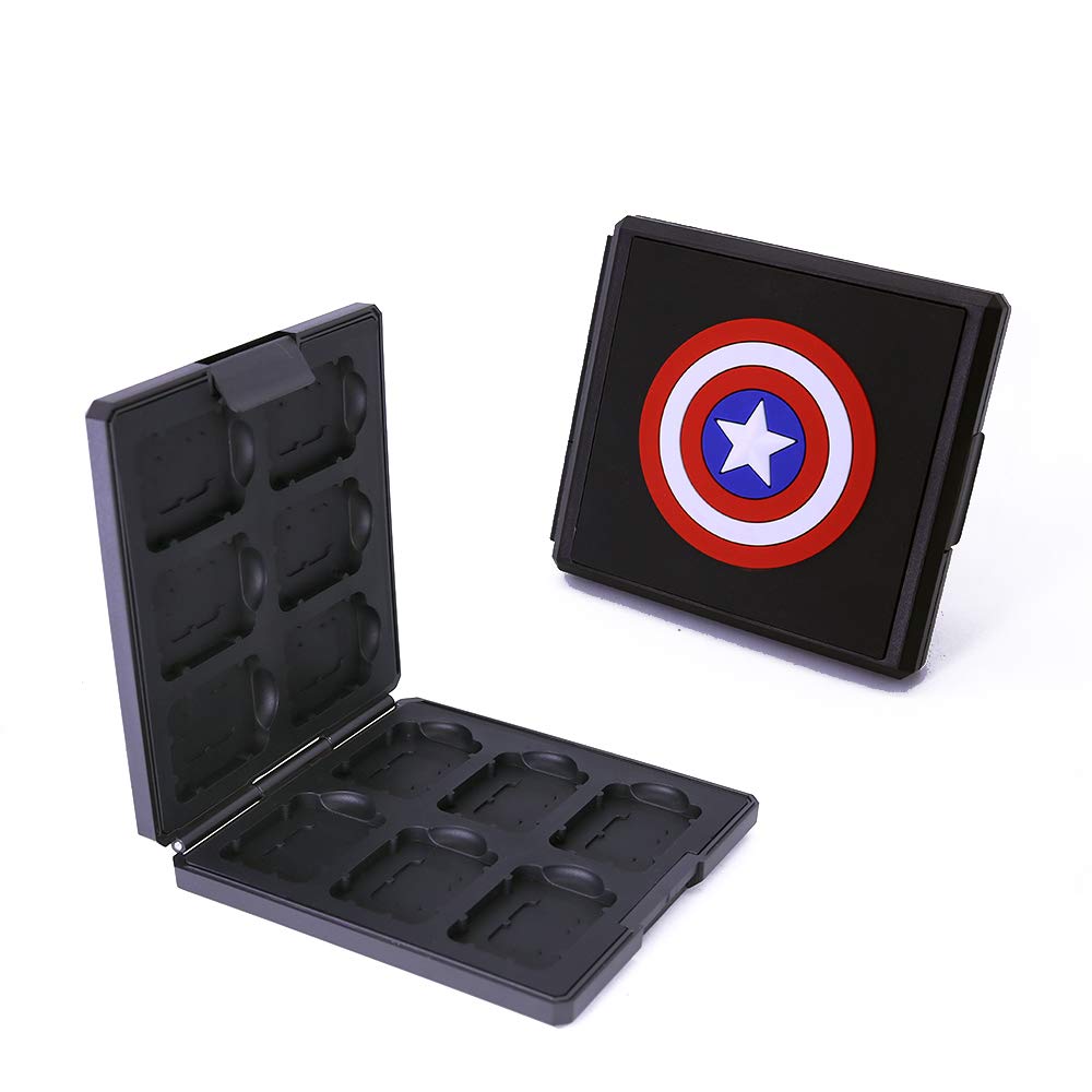 dainslef 12 in 1 Game Card Case for Nintendo Switch Captain America Nintendo Switch Game Storage Game Switch Card Case Switch Game Holder