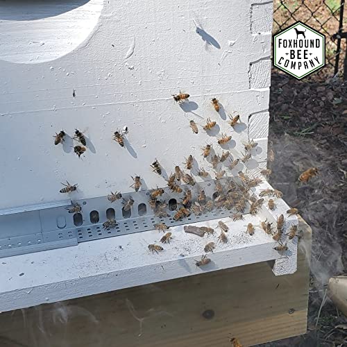Entrance Reducer and Mouse Guard for 8 or 10 Frame Bee Hive, Used for Beekeeping with No-Rust, Universal Stainless Steel Metal Design for Winter and Year Around, 4-Pack