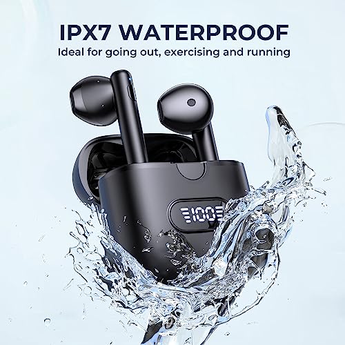 NAGFAK Wireless Earbuds Bluetooth 5.3 Headphones, 60H Playtime LED Power Display Charging Case, IPX7 Waterproof Earphones HiFi Stereo Deep Bass Ear Buds for iPhone Android Phone Sports