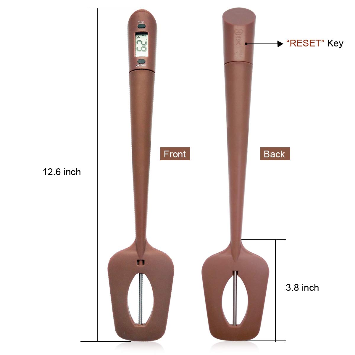 Efeng Candy Spatula with Thermometer Built in and Pot Clip β Fast Instant Read Digital Candy Thermometer,Spatula Thermometer for Candy Making,Chocolate,jams,syrups with BPA Free Silicon Spatula