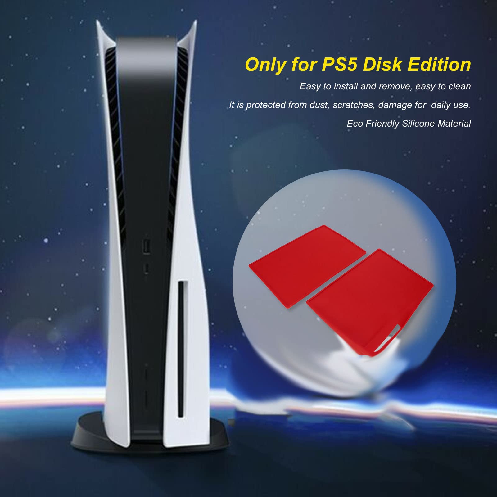 Console SiliconeSkinCover, Waterproof Dustproof 2pcs Controller Skin Protective Case for Disk Edition