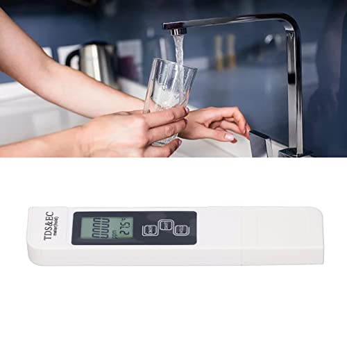 Digital Water Tester, Rustproof Interference Resistant 3 in 1 HD Display High Accuracy Digital TDS Meter for Swimming Pool