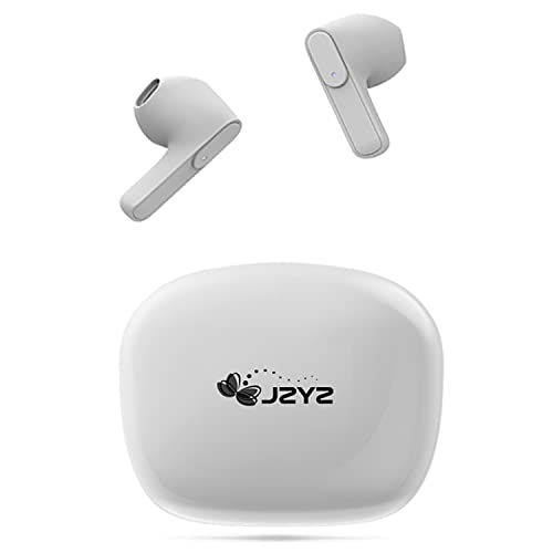 True Wireless Stereo Earbuds Bluetooth 5.0 in Ear Light-Weight Headphones Built-in Microphone, Super bass Long Distance Connection Headset with Charging Case (White)