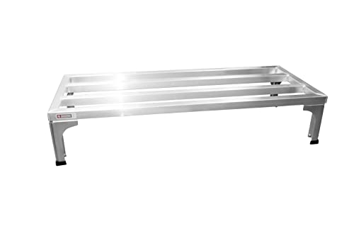 SHOPCraft Heavy Duty Aluminum Dunnage Rack, 20” X 48” X 7.5” Industrial Grade Aluminum Storage Rack, Commercial Food Service Storage Rack