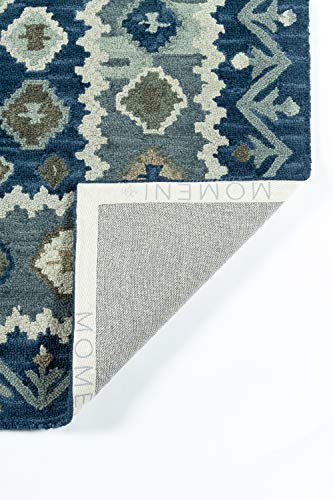 Momeni Tangier Wool Hand Tufted Traditional Indoor Area Rug, Blue, 8' X 11'