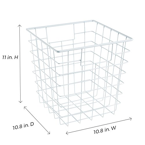 ClosetMaid 13032 Cubeicals Wire Storage Bin with Handles, White