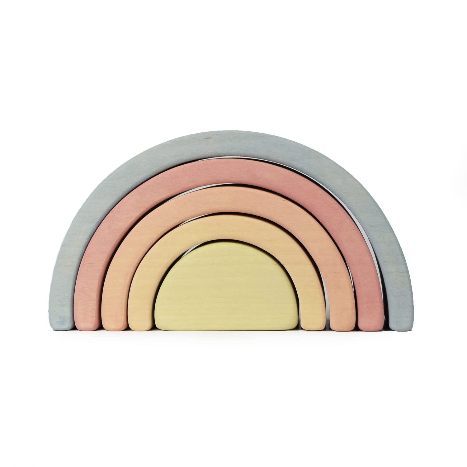 EcoWorkshop Rainbow Stacking Toy Rainbow Stacker 5 Pcs Pastel Rainbow