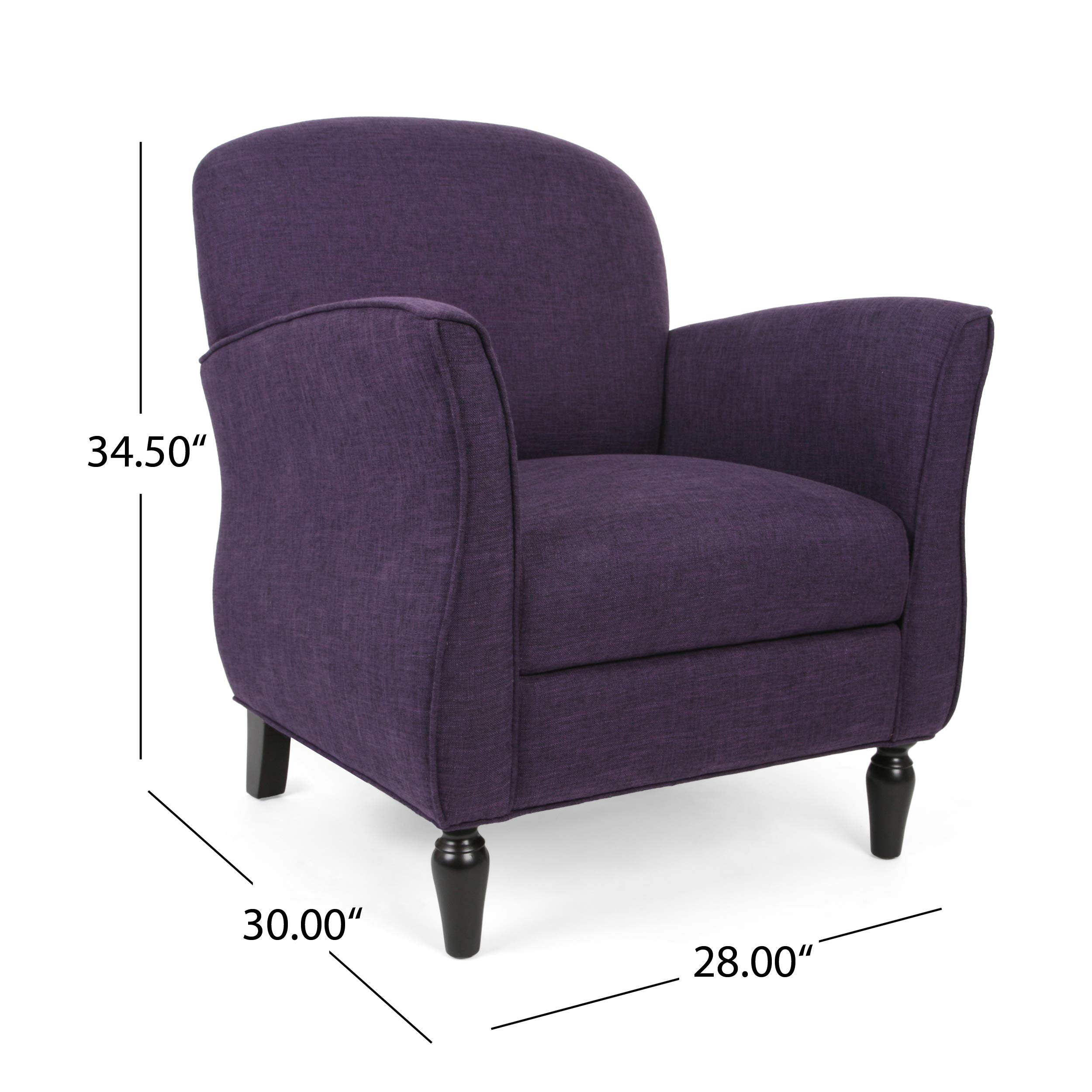 Christopher Knight Home Crew Traditional Armchair, Purple Tweed, Dark Brown