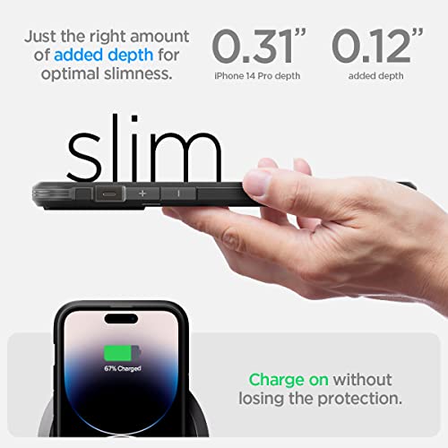 Spigen Tough Armor (MagFit) Compatible with MagSafe Designed for iPhone 14 Pro Case (2022) - Black