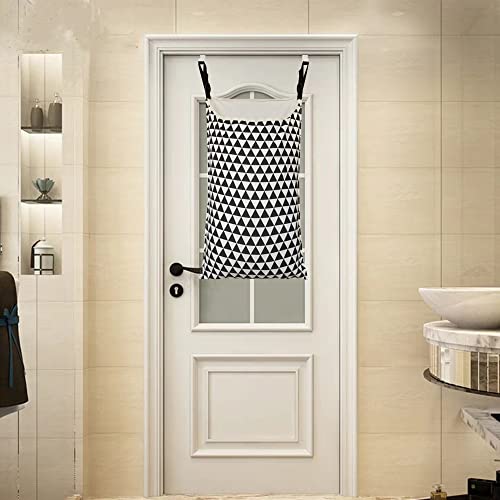 HDHYK Adjustable Space Saving Door Hanging Laundry Hamper Bag with Over Door Hooks for Dirty Laundry