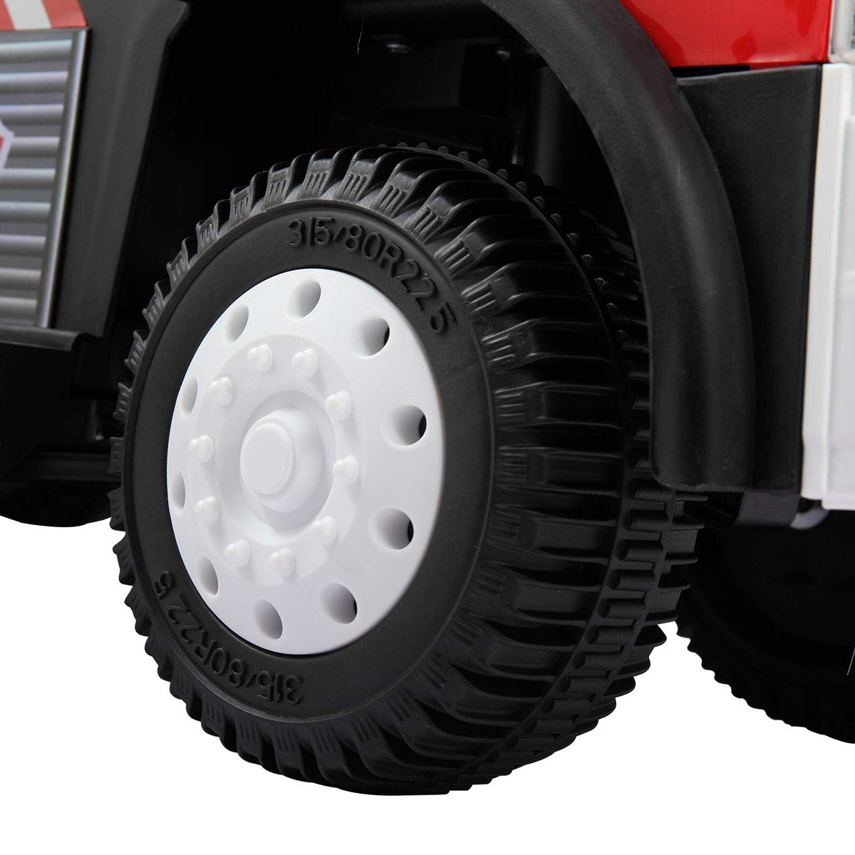 TOBBI 6 Volt Rechargeable Battery Powered Ride On Electric Fire Truck Vehicle with Working Lights and Siren for Ages 3 Years & Up