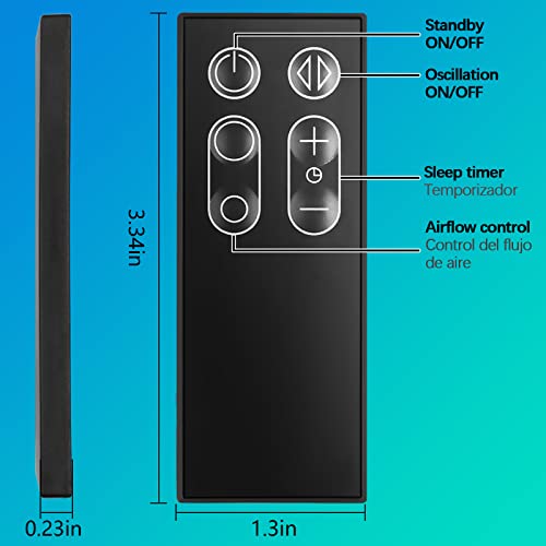 Seayoo Replacement Magnetic Remote Control 965824-06 965824-07 Fit for Dyson AM11 TP00 TP01, Fan Remote with Battery