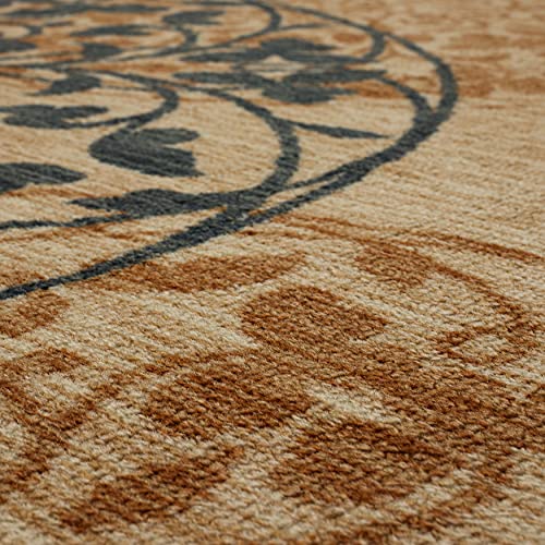 Mohawk Home Soho Medallones Garden Ornamental Runner Area Rug, 1'8"x5', Beige