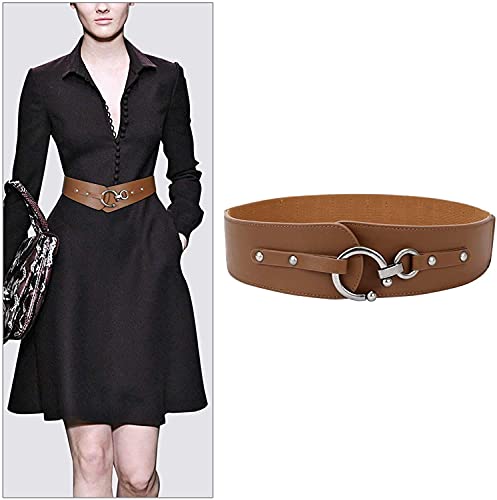 JASGOOD Women's Fashion Vintage Wide Elastic Stretch Waist Belt With Interlock Buckle Halloween Belt