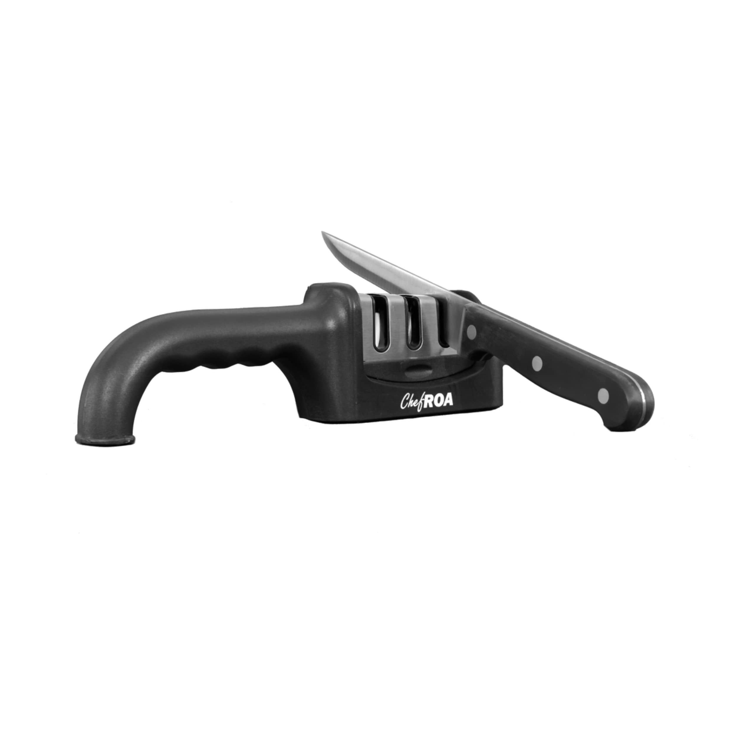 CHEF ROA Knife Sharpening Tool for Chef Knives - Blade Repair, Poket Knives,Restore, Black