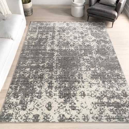 nuLOOM Deedra Modern Abstract Area Rug - 4x6 Area Rug Modern/Contemporary Grey/Ivory Rugs for Living Room Bedroom Dining Room Kitchen