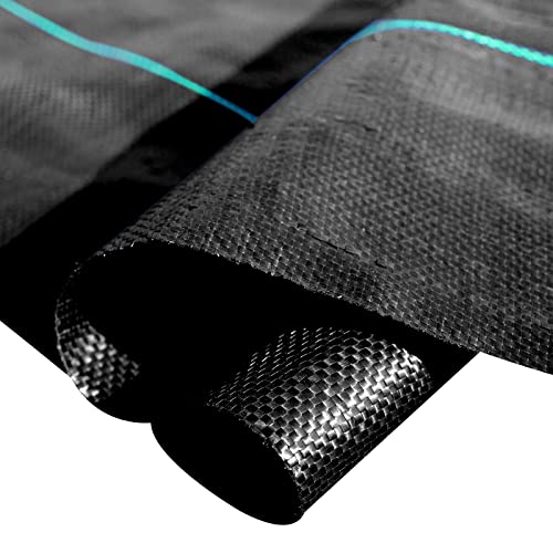 Happybuy 6x300ft Premium Weed Barrier Landscape Fabric Heavy Duty 2.4OZ, Woven Weed Control Fabric, High Permeability Good for Flower Bed, Geotextile Fabric Underlayment, Driveway Fabric Ground Cover