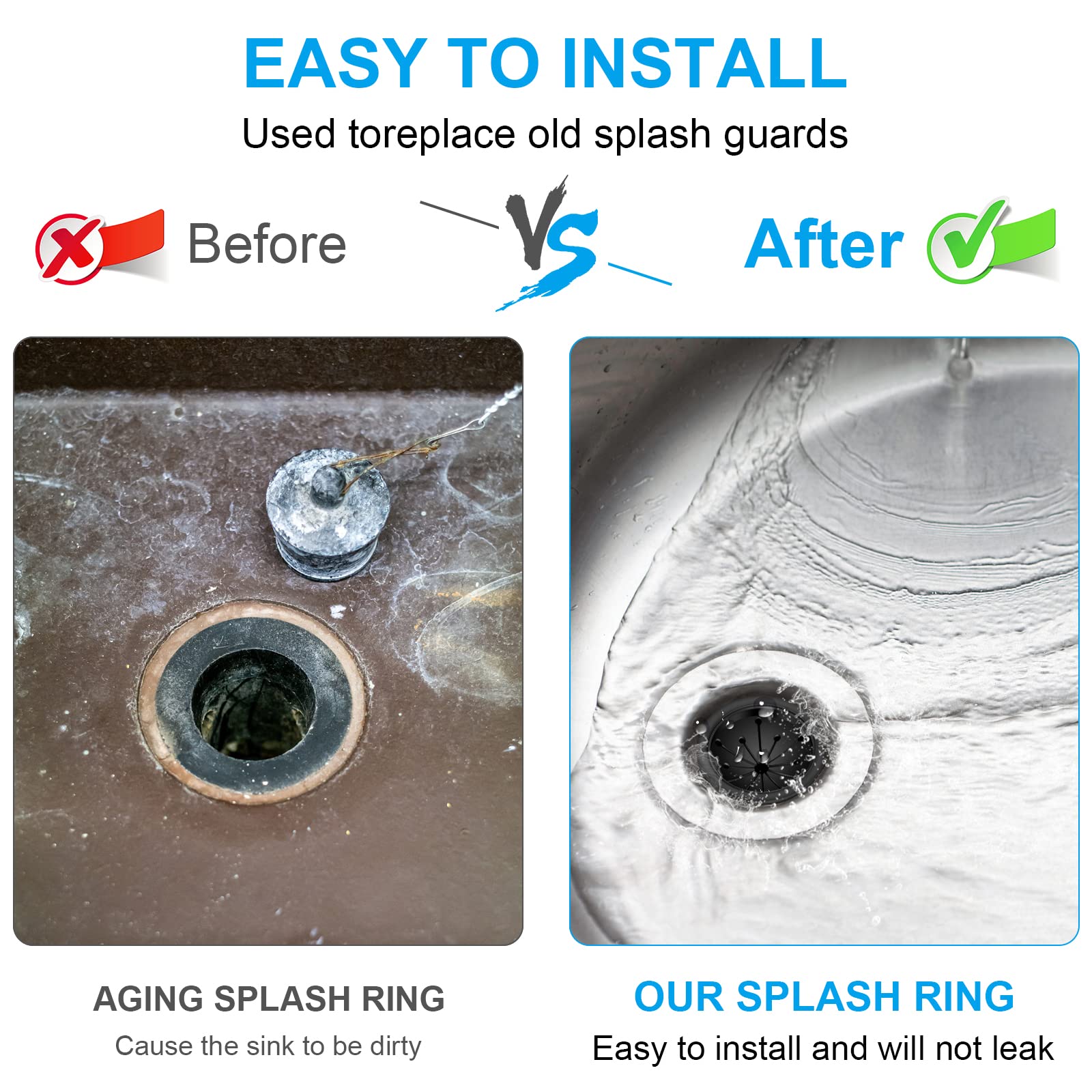 Garbage Disposals Splash Guard, Sink Stopper Garbage Disposal Splash Guards, Kitchen Sink Drain Splash Guard, Rubber,Splash Guard, Sink Baffle, Sink Rubber Guard, Splash Guard for Sink