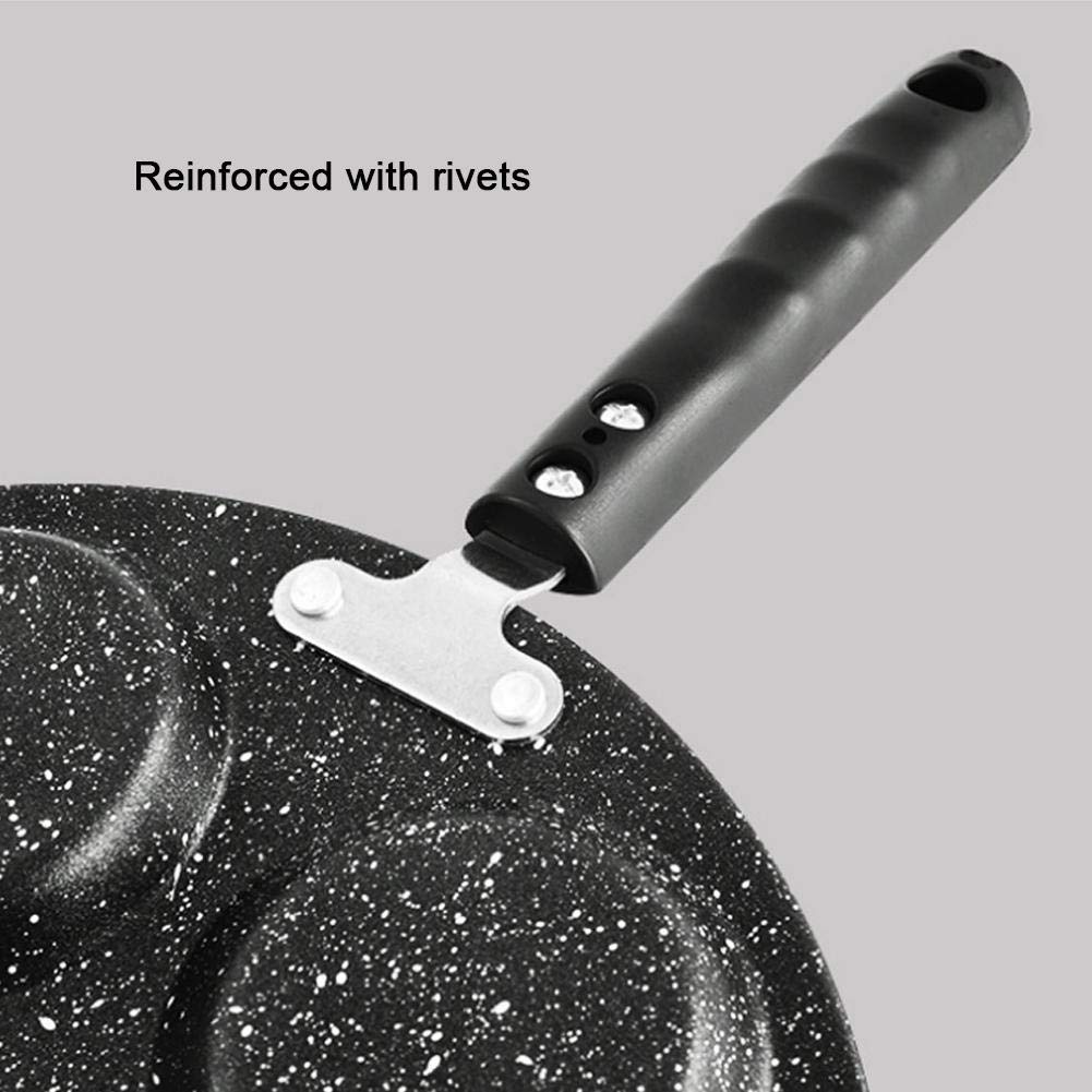 Fdit Nonstick Frying Pan, Aluminum Material, 5 Round-Hole Design, Suitable for Breakfast and Omelette Cooking