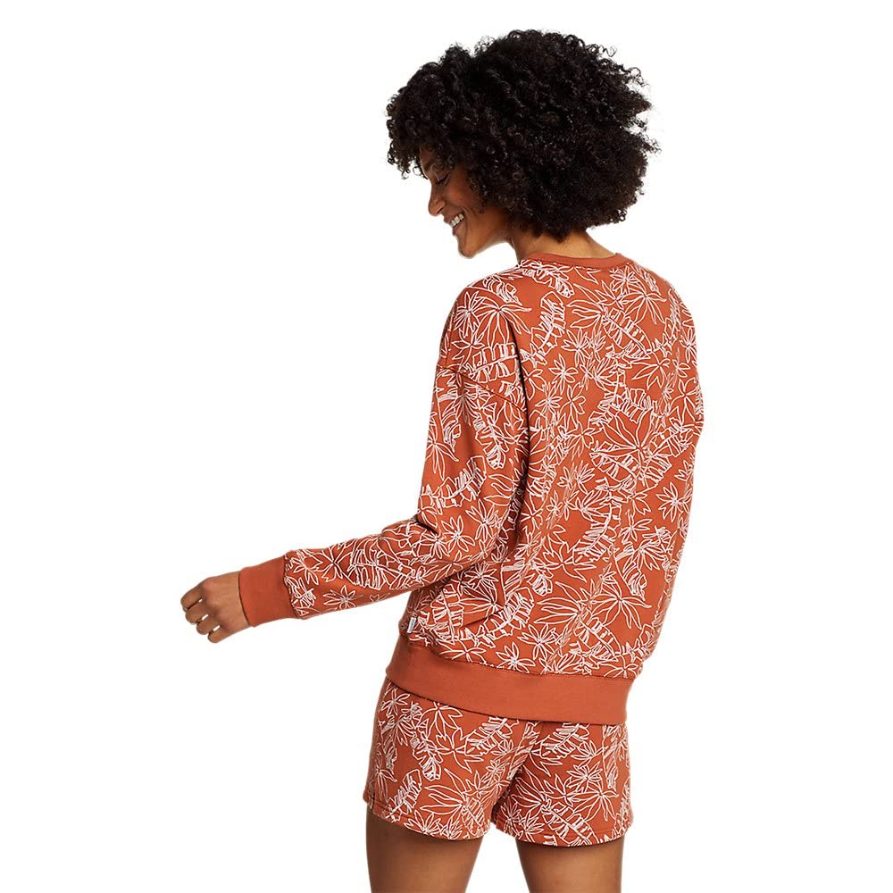 Eddie Bauer Women's Cozy Camp Crewneck Sweatshirt - Print, Sienna, Large
