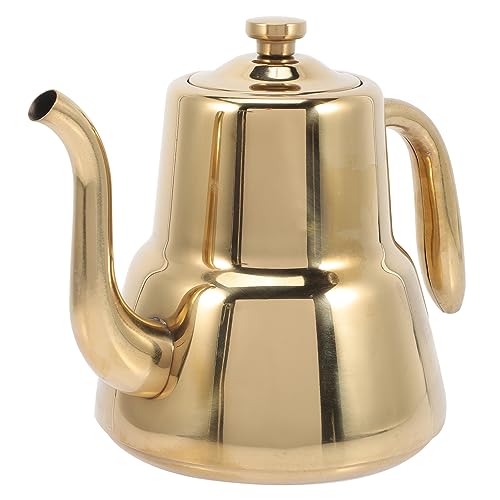 HEMOTON Kettle stovetop filter teapots tea pots iced tea maker teapot with infuser hotpot camping stove camping water jug camping coffee pot vinegar bottle Stainless steel olives