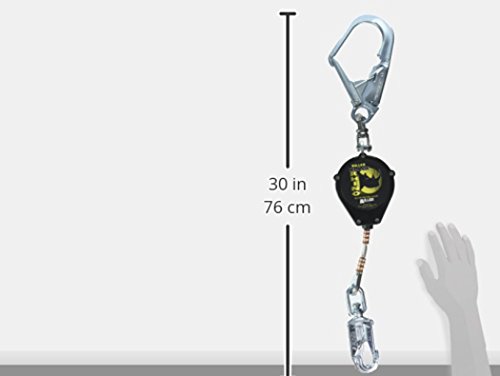 Miller CFL-5/9FT Black Rhino 9-Foot Self-Retracting Lifeline with Steel Swivel and Rebar Locking Snap Hook, Black