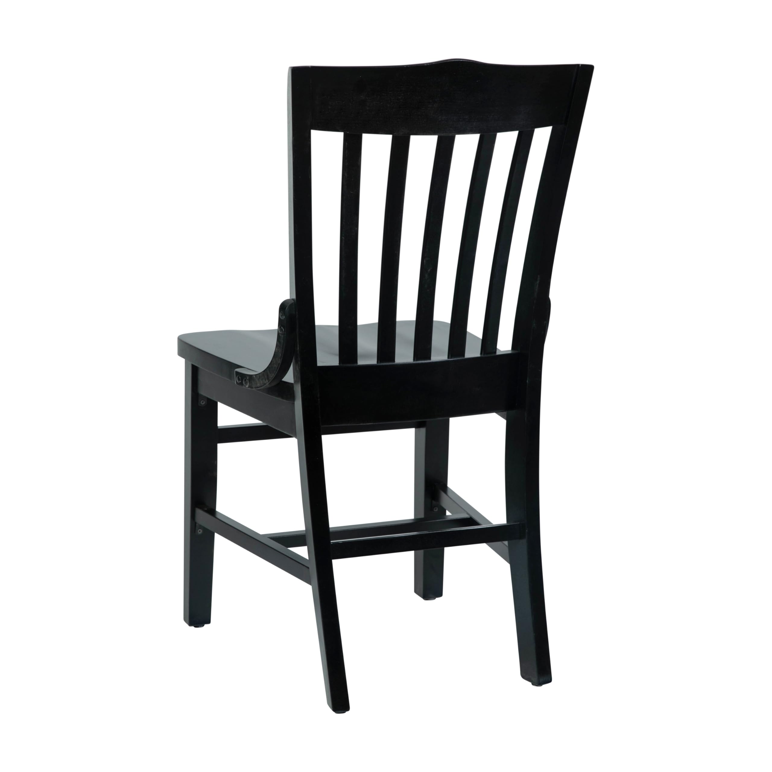 Flash Furniture Hercules School House Back Metal Restaurant Chair - Black Wood Seat - Black Frame
