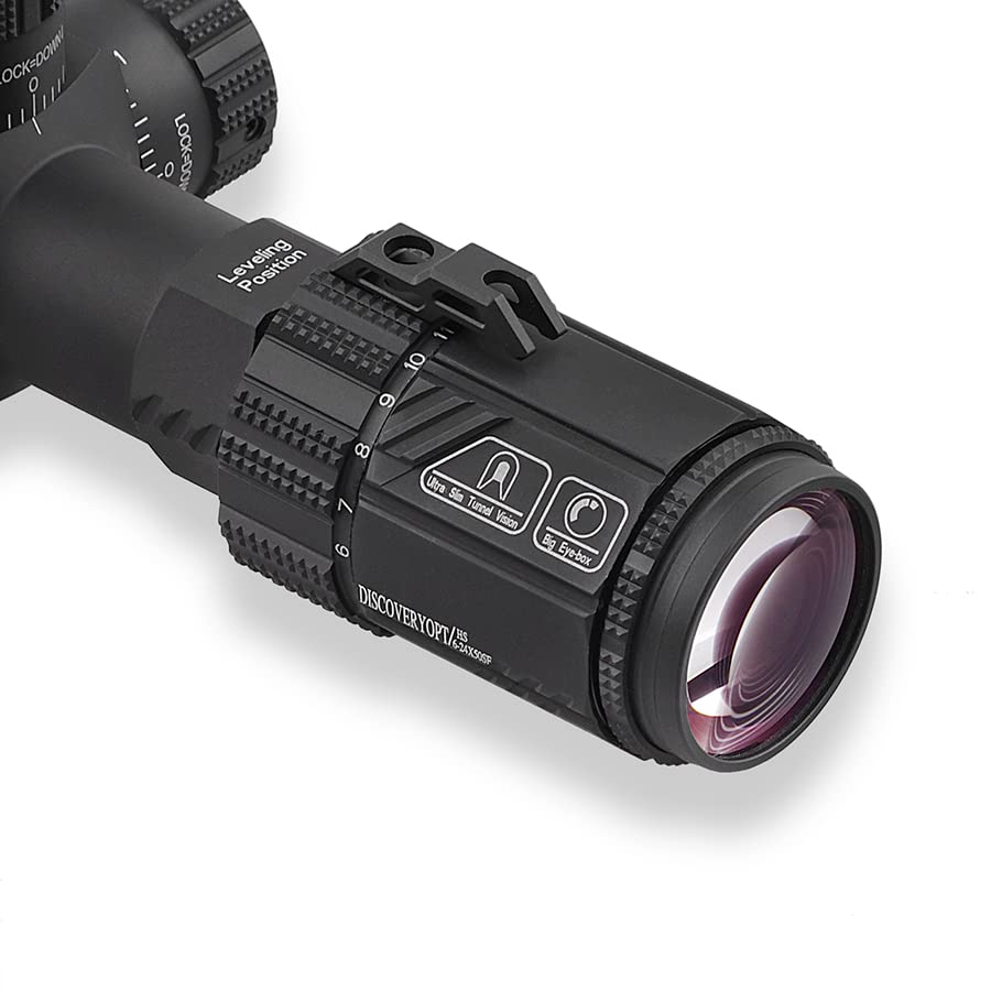 DISCOVERYOPT 6-24x50 First Focal Plane Rifle Scope, High Shock Resistance Stretch Lock Hunting Scope with 2* Scope Mount (11mm Ring+Scope)