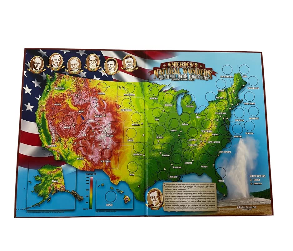 Natural Wonders America's National Park Quarters Collection Map