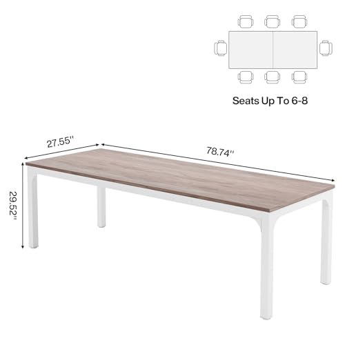 LITTLE TREE 78.7 Inches Extra Long Two Person Office Desk,Double Workstation for Home Office