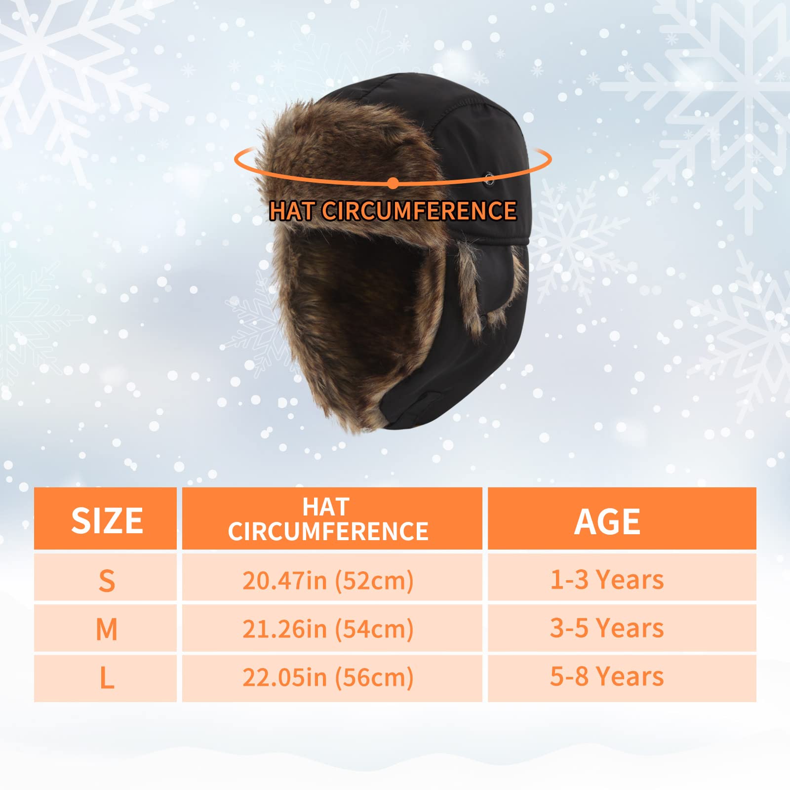 FUOITA Baby Toddler Trapper Hat Kids Dinosaur Adjustable Ushanka Waterproof Winter Aviator Hat for Boys 1T-8T