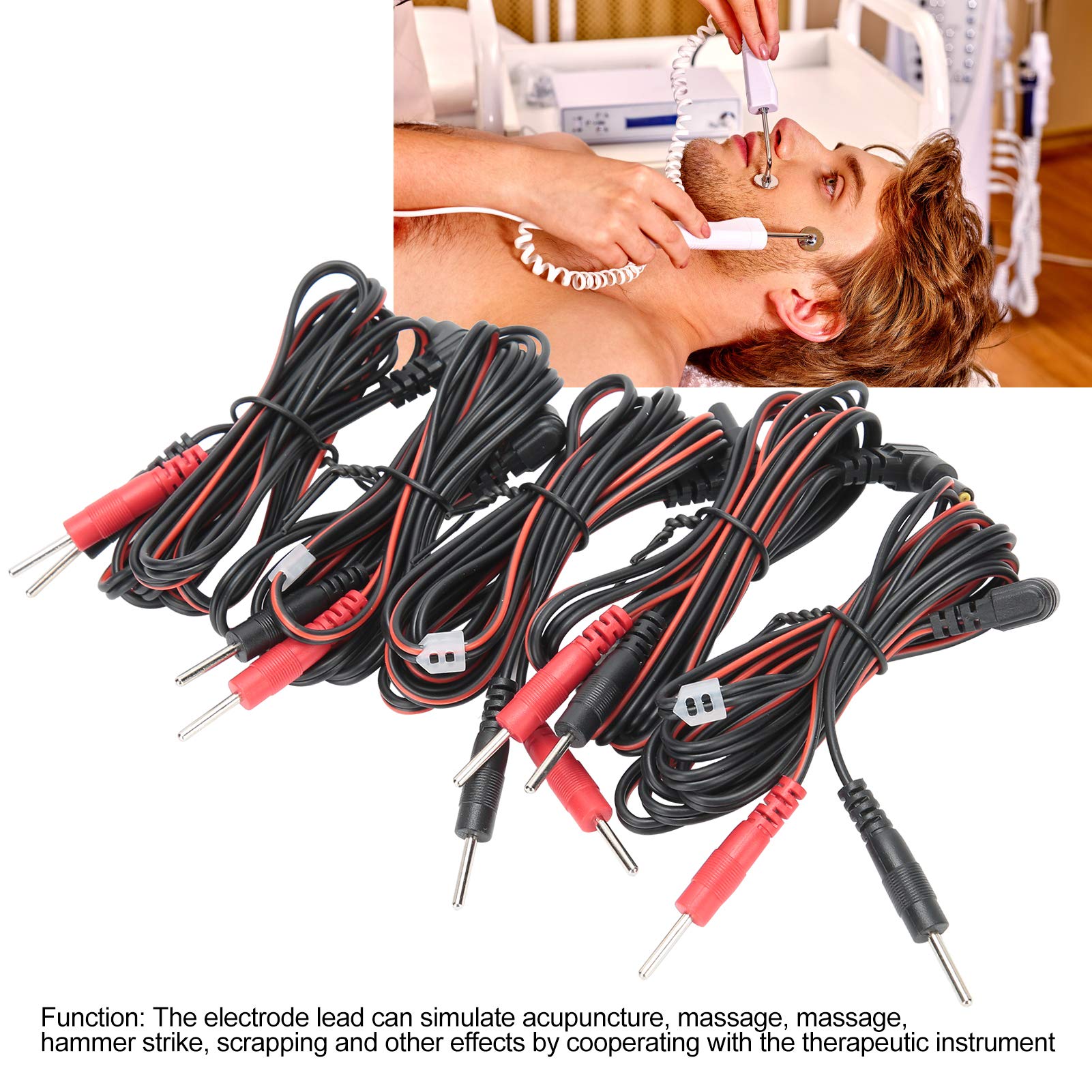 Electrodes for Tens Unit,Tens Unit Replacement Wires,10pcs / Bag 2.35mm 1.2m 2‑in‑1 Pin Type Electrode Lead Wires Cable for TENS Unit Physiotherapy Machine