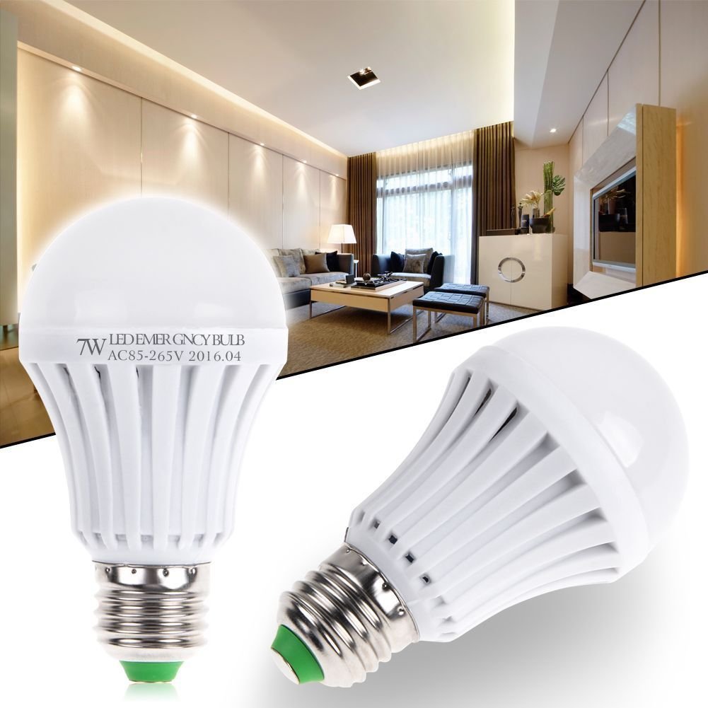 CTKcom Rechargeable Emergency LED Bulb 5W(4 Pack)- Lamps Household Lighting Bulbs,Saving Energy Intelligent Light Rechargable Electricity 40W Equivalent 6000k White Bulb 120V E26/E27