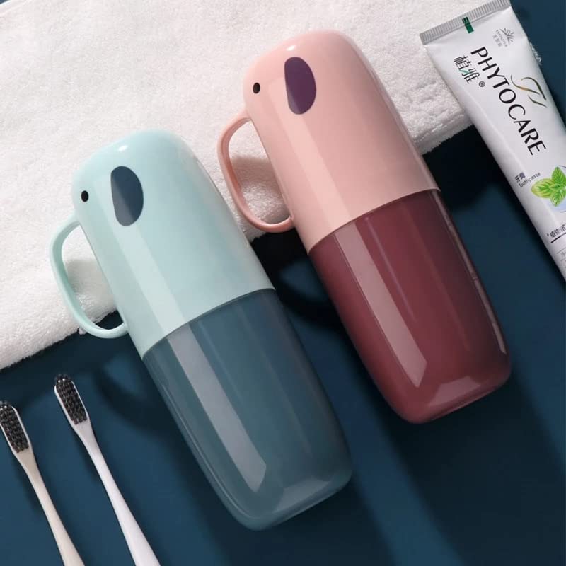 EQUITARE Toothbrush Holder, Multi-Function Portable Toothpaste Box, Creative Waterproof Toothbrush Storage for Family, Travel, Camping, Bathroom Gadget
