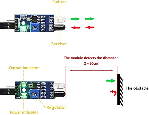 CenryKay 10PCS IR Infrared Obstacle Avoidance Sensor Module Reflective Photoelectric Sensor Module Compatible with Arduino Smart Car Robot DIY Kit