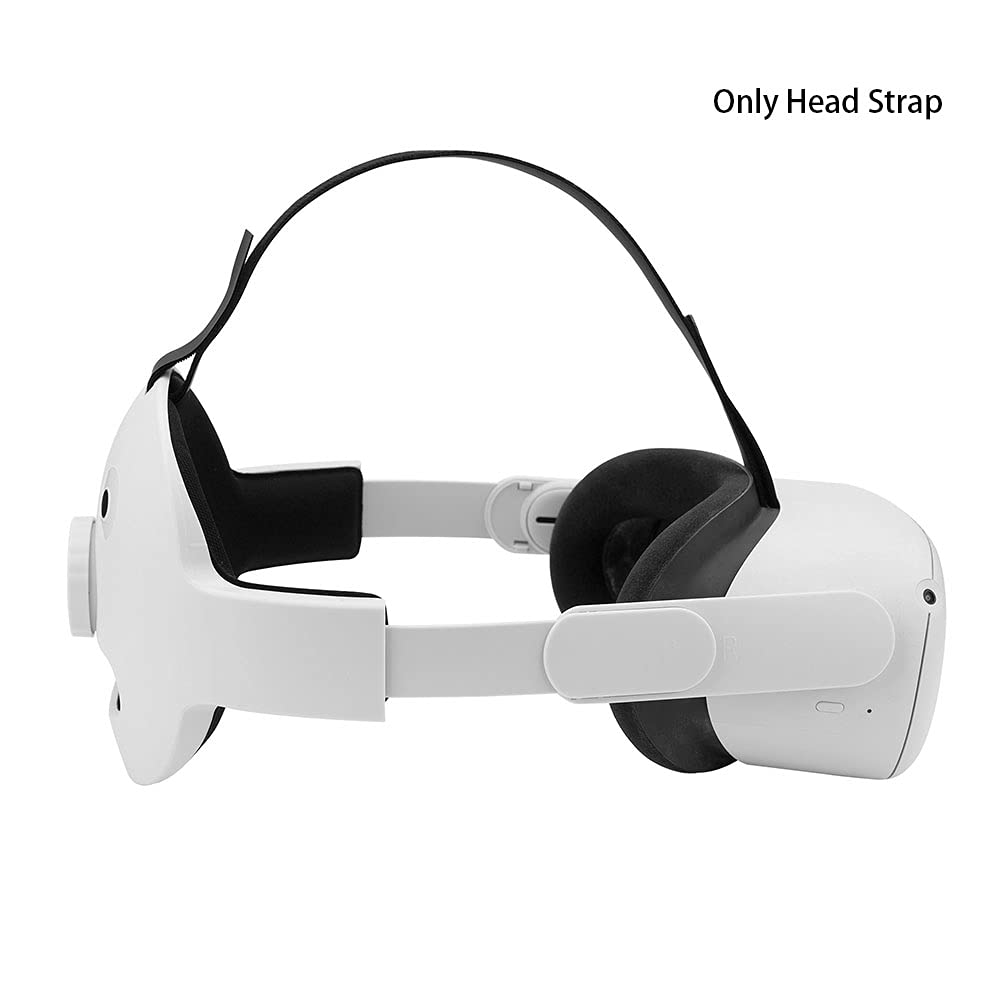 CALIDAKA Replacement Elite Head Strap for Oculus Quest 2,Adjustable Head Strap for Oculus Quest 2 VR Headset,Enhanced Support and Reduce Head Pressure in VR Gaming Headset(White)