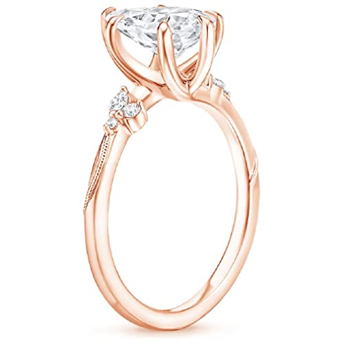 ERAA Jewel 2 CT Pear Colorless Moissanite Engagement Ring, Wedding Bridal Ring Set, Eternity Silver Solid 10K 14K 18K Gold Diamond Solitaire Prong Set Anniversary Promises Gift for Her (6)