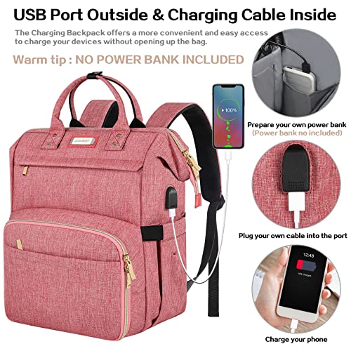 JCDOBEST Lunch Bag Backpack, Insulated Cooler Backpack Lunch Box Laptop Backpack with USB Port for Women Men Fits 15.6 Inch Laptop Blue