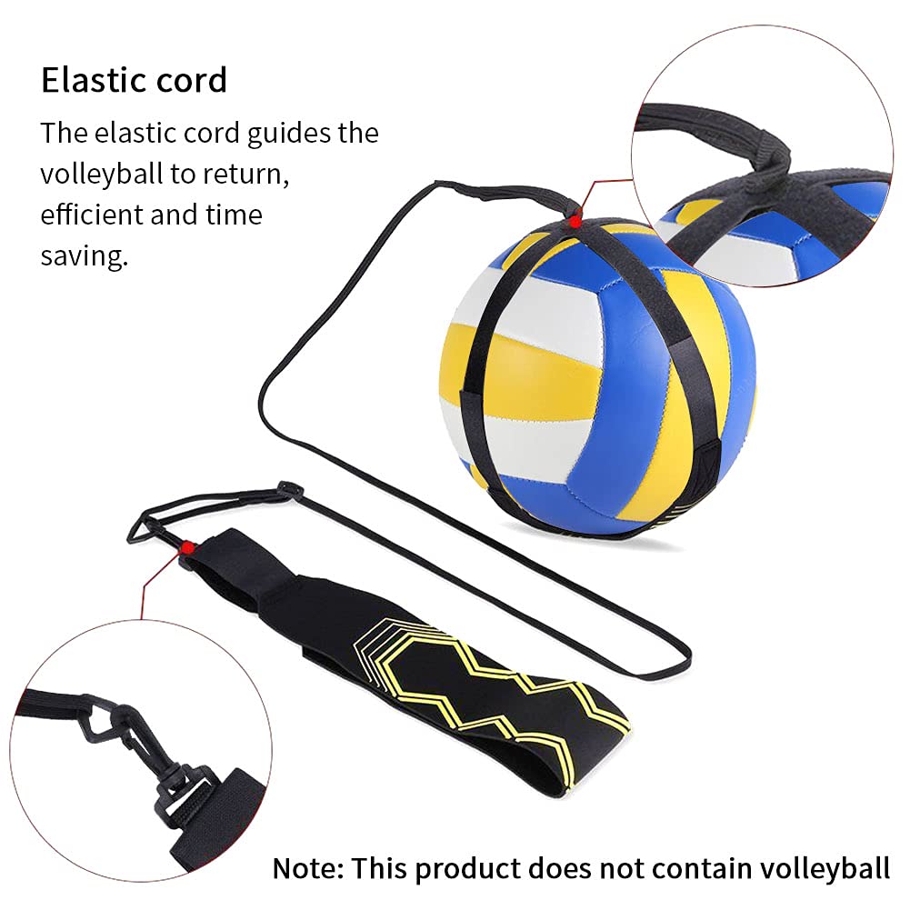 CALIDAKA Volleyball Training Equipment Aid,Volleyball Practice Trainer Kit for Serving,Setting(Black)