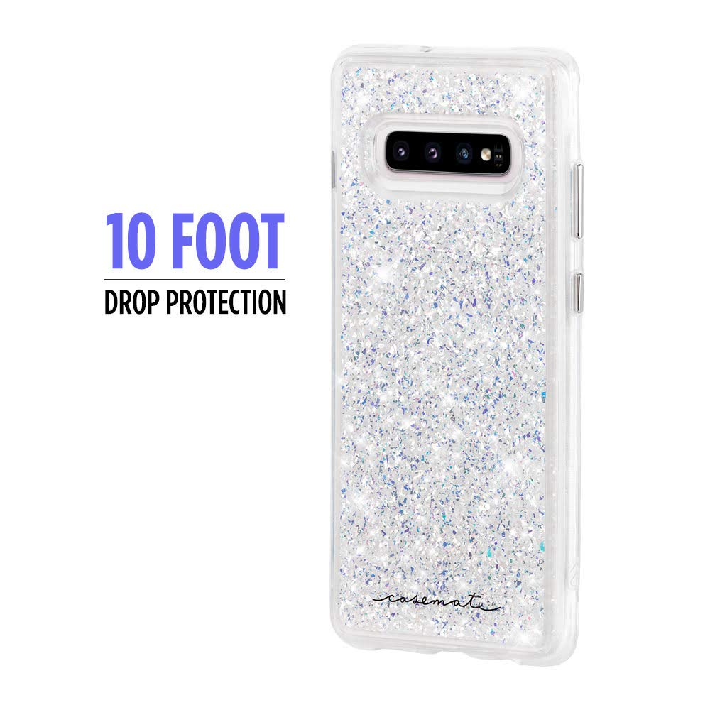 Case-Mate Samsung Galaxy S10 Case - 6.1' Twinkle Diamond - 10ft Drop Protection with Wireless Charging - Luxury Bling Glitter Case for S10 5G - Lightweight, Anti Scratch, Shock Absorbing Materials