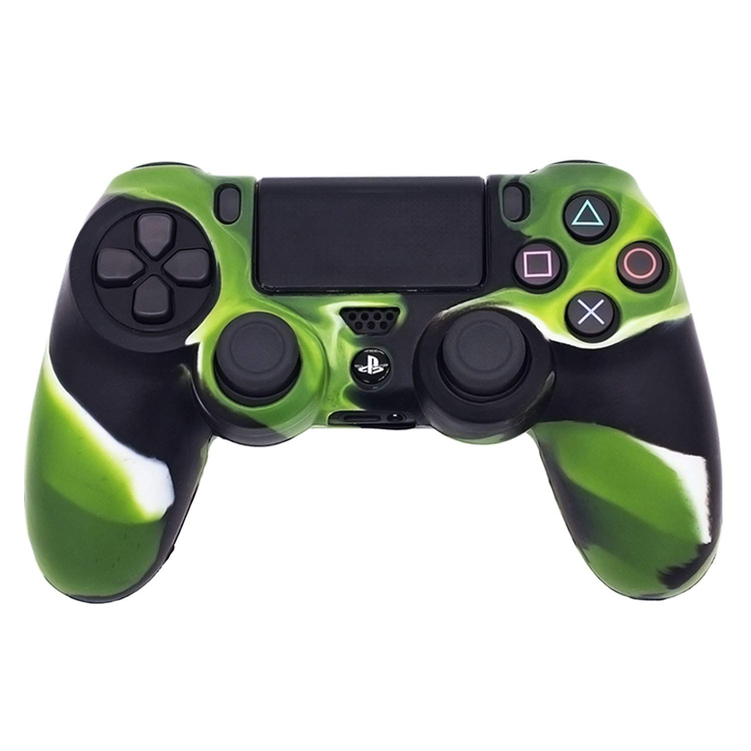 BRHE 3 Pack Silicone Cover Skins for PS4 Controller, Protector Case Accessories Set for PS 4/PS4 Slim/PS4 Pro Wireless/Wired Gamepad Joystick with 8 Thumb Grips Caps