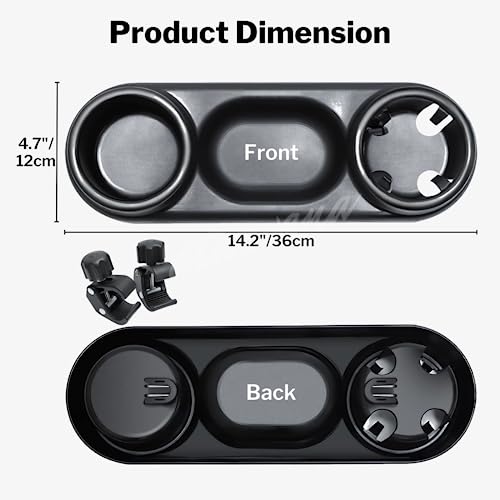 Universal Stroller Snack Tray with Cup Holder, Multifunctional 3 in 1 Stroller Organizer with Removable Non-Slip Grip Clip for Stroller Bar Snack Tray and Cup Holder Accessories (Black)