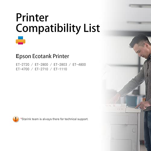 st@r ink Compatible Refill Ink Bottle Replacement for Epson 522 T522 Work for EcoTank ET-2720 ET-2800 ET-2803 ET-4800 ET-4700 ET-2710 ET-1110 Printer(4 Black, 1 Cyan, 1 Magenta, 1 Yellow) 7 Packs
