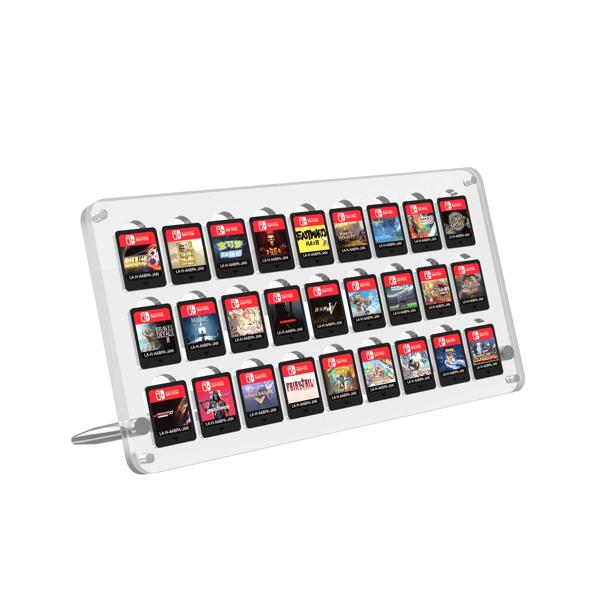 EEkiiqi Desktop Game Card Collection Display 27 Slots Game Card Case for Nintendo Switch Game Card/Switch Game Cartridge/Game Storage Box (27-Slot)